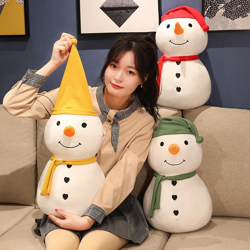 30-80cm-Simulation-Snowman-Plush-Toys-Christmas-Decoration-Stuffed-Soft ...