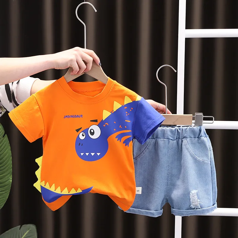 Kids-Outfit-Cartoon-Dinosaur-T-shirt-Shorts-2Pcs-Set-Fashion-Baby-Boys-Girl-Clothing-Children ...