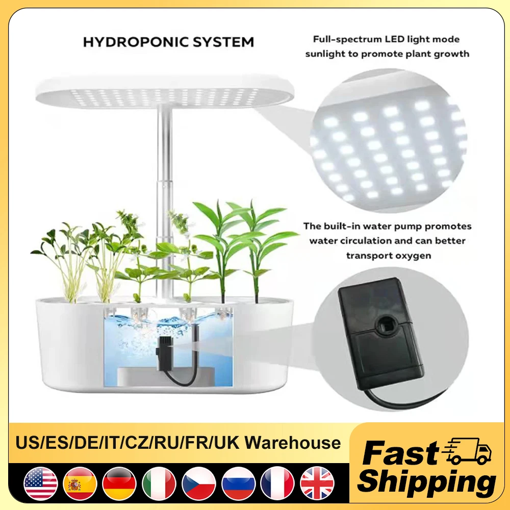 Smart-Garden-Hydroponics-Growing-System-24W-Full-Spectrum-104-LED-Desk ...