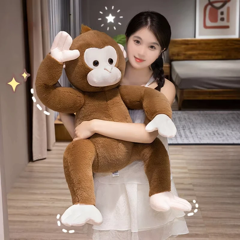 40cm-80cm Big Size Lovely Lifelike Sitting Monkey Plush Toys Soft ...
