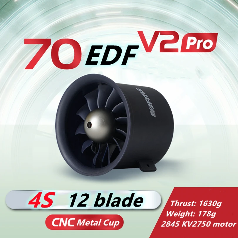 Fms-70Mm-Ducted-Fan-Jet-Edf-Unit-4S-Pro-V2-12-Blade-Met-2845-KV2750 ...