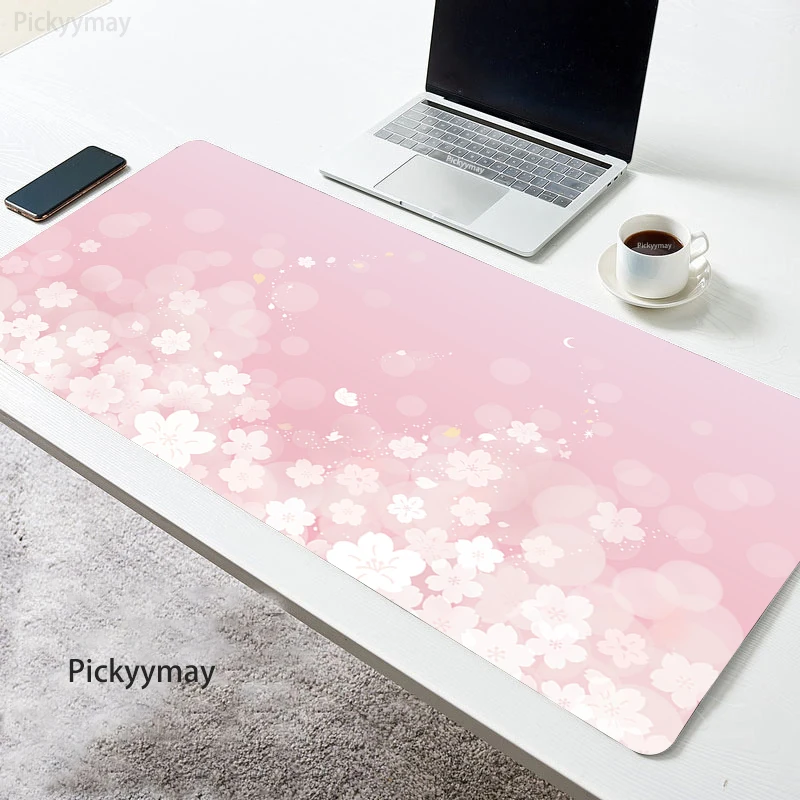 Pink Cherry Blossoms Mouse Pad Gaming Mousepad Gamer Keyboard Desk Mat ...