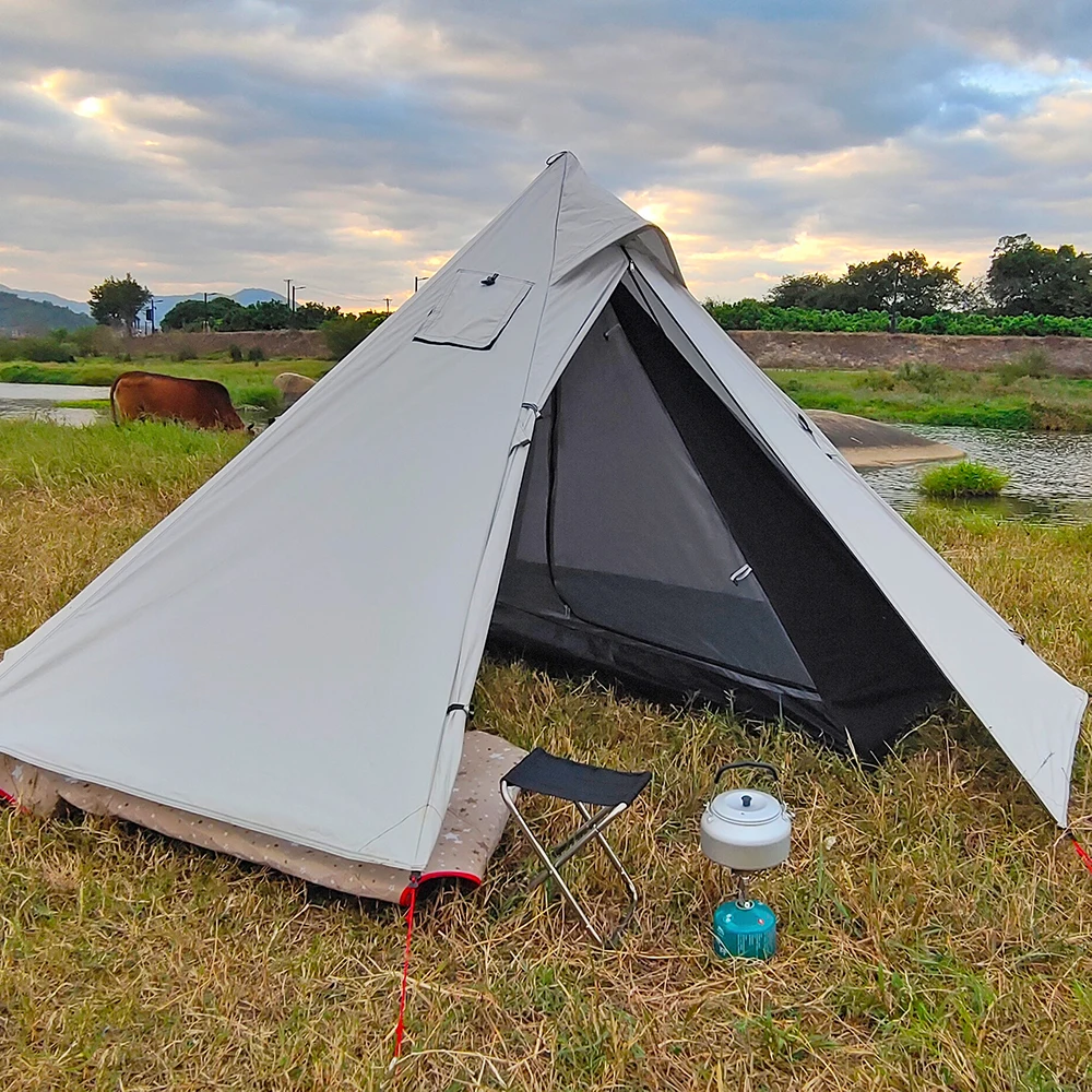 LAZZO Family Camping Hot Tent Outdoor Season Pyramid Teepee, 60% OFF