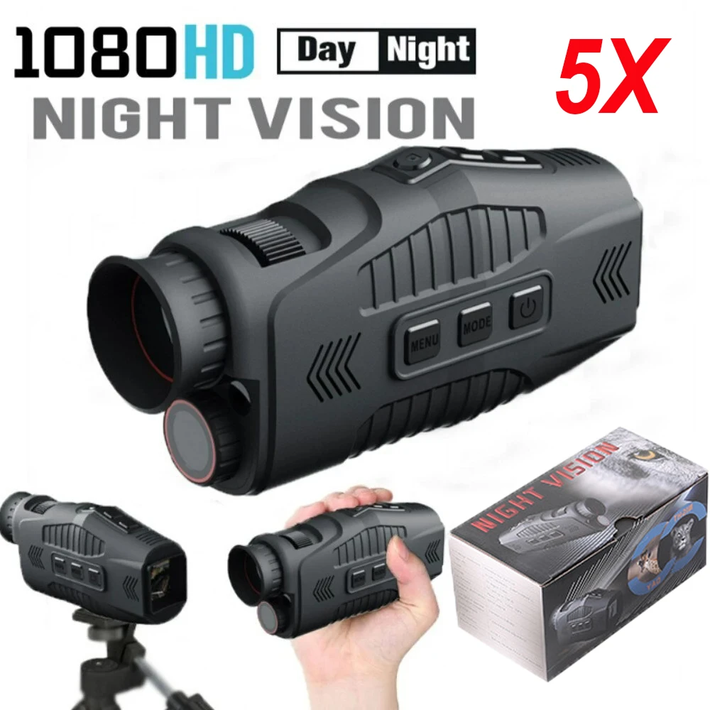 5X Digital Zoom Infrared Night Vision Monocular 1080P HD Device Day ...