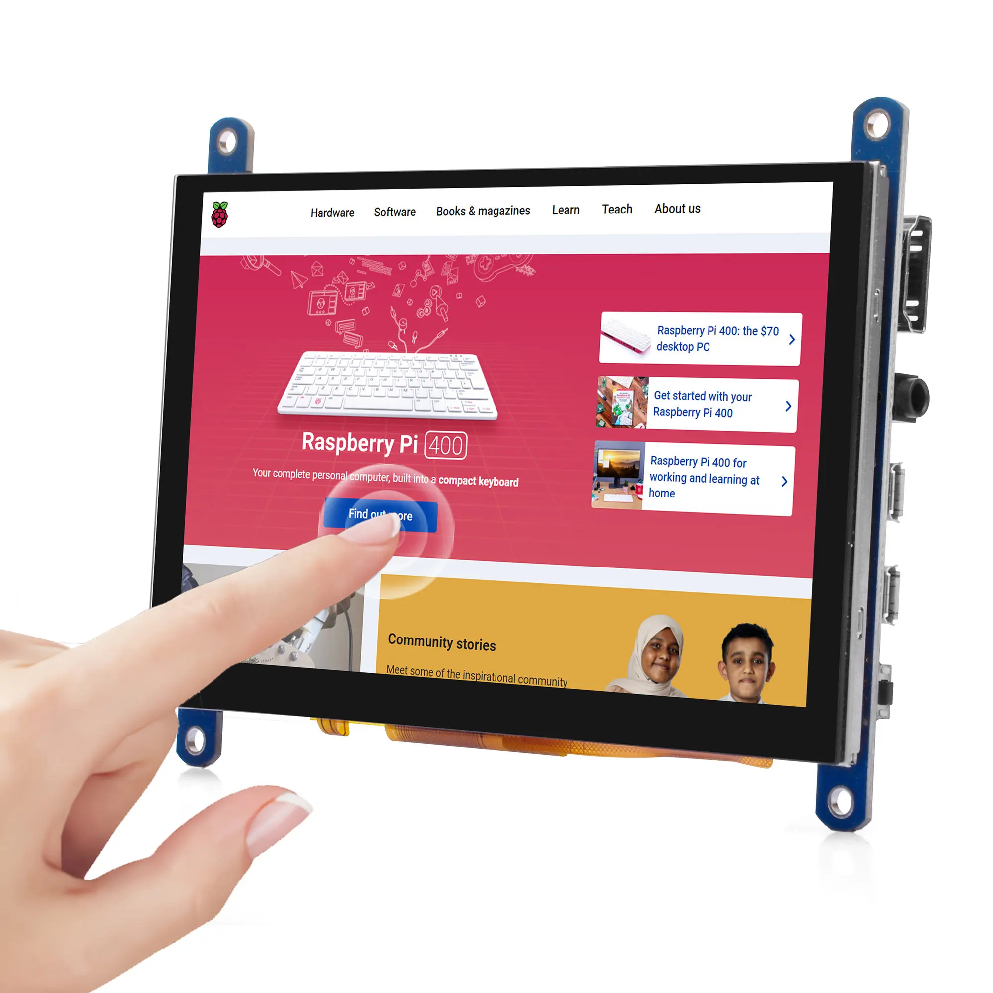 OSOYOO 5 Inch HDMI Capacitive Touch Screen for Raspberry Pi 4 Banana Pi PC and Devices ...