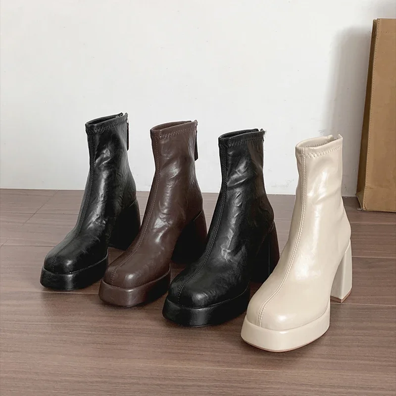 Botines-modernos-de-dise-ador-para-mujer-botines-cortos-con-plataforma ...