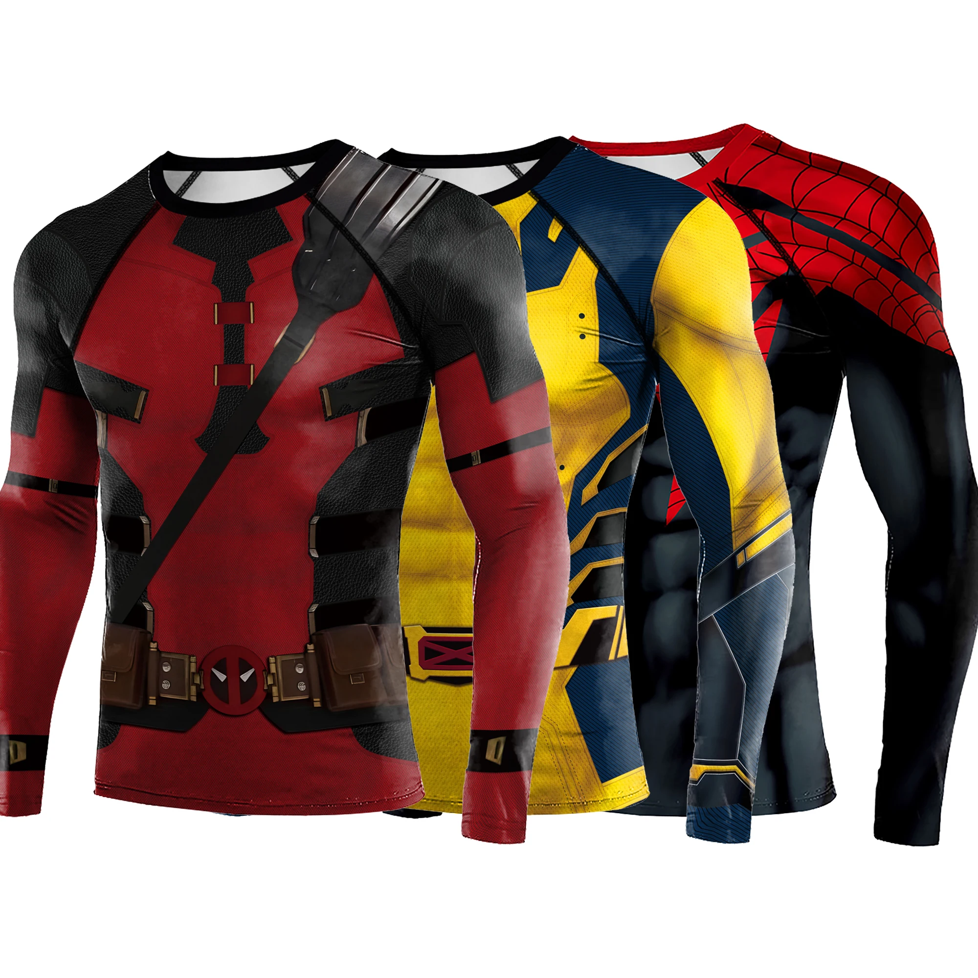 Superhero T-shirt Fashion Comics Spider Cosplay Mens Compression ...