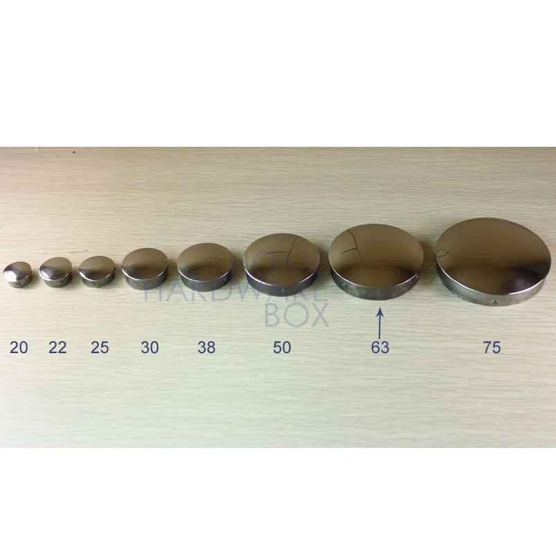 2.5" O.d. 63mm 4x Stainless Steel Round Tube End Cap Push Cover ...