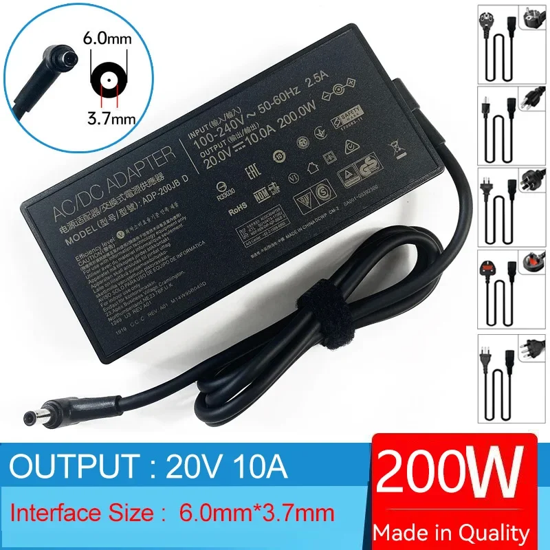 Laptop Charger 200W For Asus ROG Zephyrus G16 (2024-2025) - 20V 10A ...