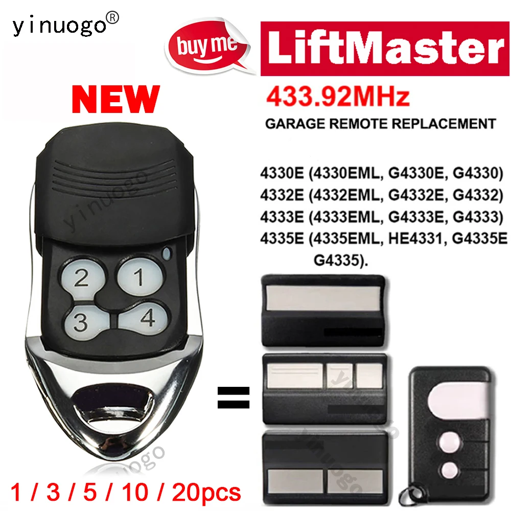 Chamberlain Lift Master Garage Door Opener - 4335e Remote Control ...