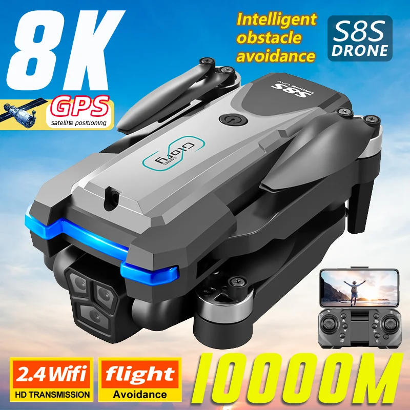 S8S-GPS-Drone-5G-Wifi-8K-HD-Dual-ESC-Camera-Optical-Flow-360-Obstacle ...