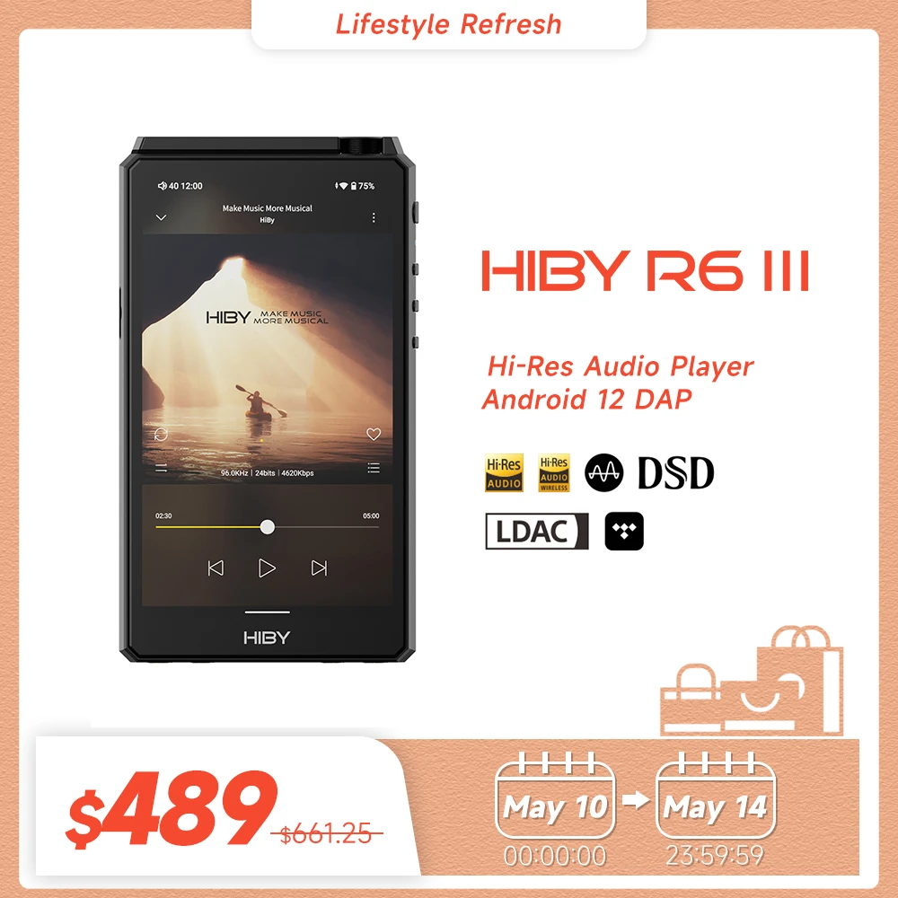 HiBy R6 Gen III, R6 Gen 3 휴대용 음악 플레이어, USB DAC, WIFI, MQA, MP3, 블루투스 ...