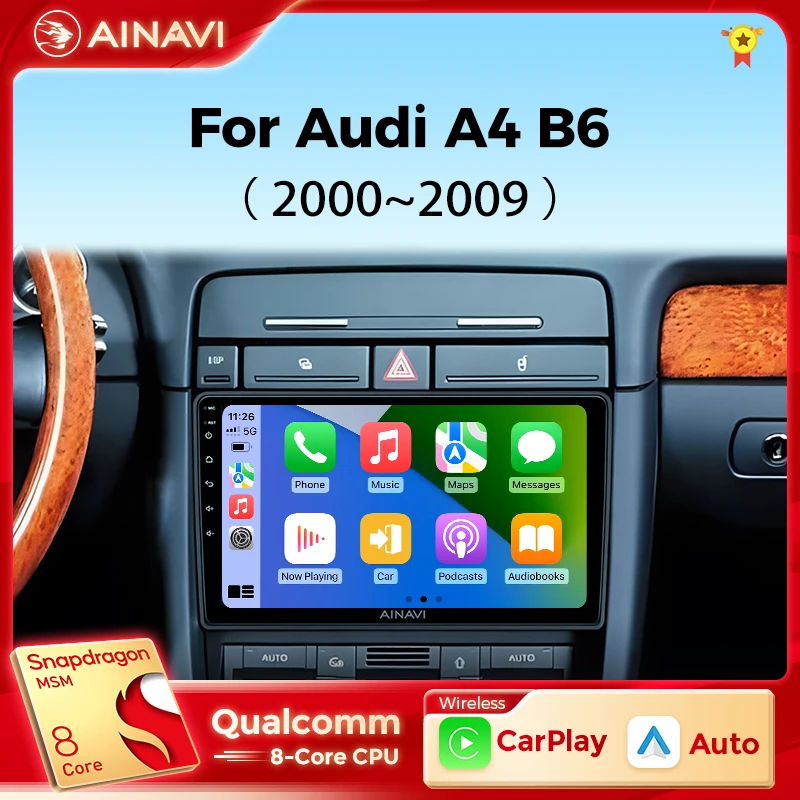 Ainavi-Multimedia-Player-For-Audi-A4-B6-2000-2009-Carplay-Android-Auto ...