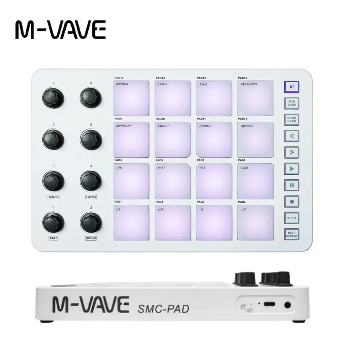 M-VAVE-SMC-PAD-Wireless-MIDI-Controller-Suitable-Percussion-Keyboard ...