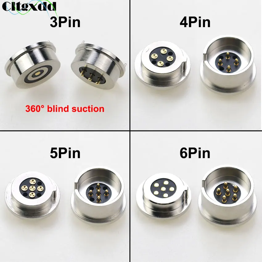 2A-5V-Magnetic-Pogo-Pin-Connector-3Pin-360-Blind-Suction-4-5-6-Pin-Male ...