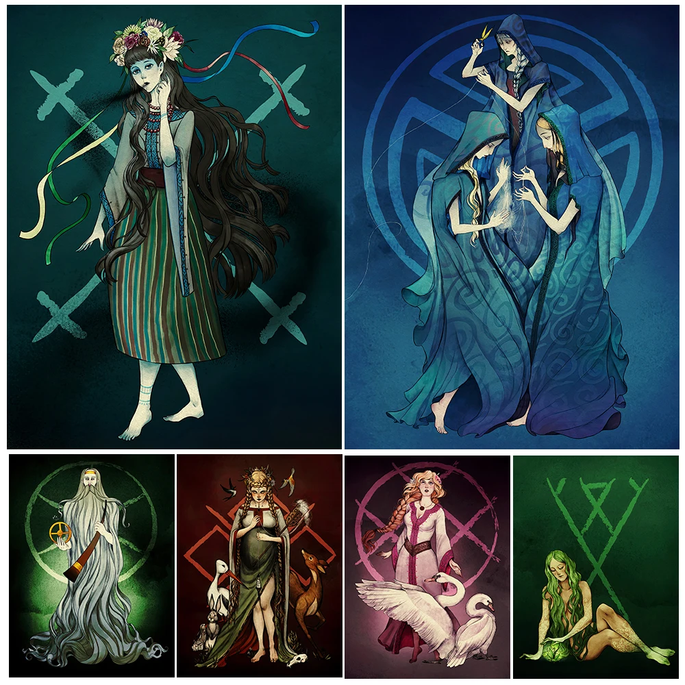 Slavic-Gods-Art-Poster-Print-Perun-Rod-Swarog-Swarozyc-Swietowid-Veles ...