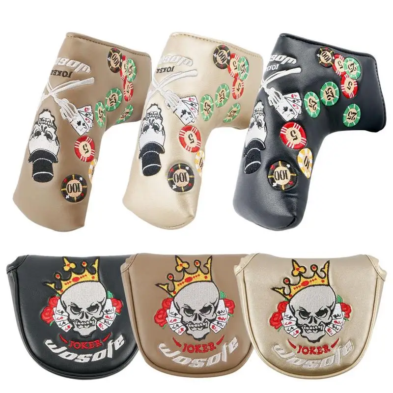 Skull-Golf-Putter-Covers-Joker-Pattern-Golf-Headcovers-PU-Leather ...