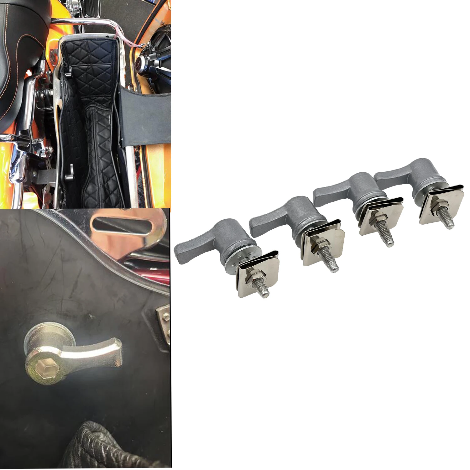 Saddlebag-Lever-Lock-Fastener-Bolt-Nut-Mounting-Kit-Security-Hardware ...
