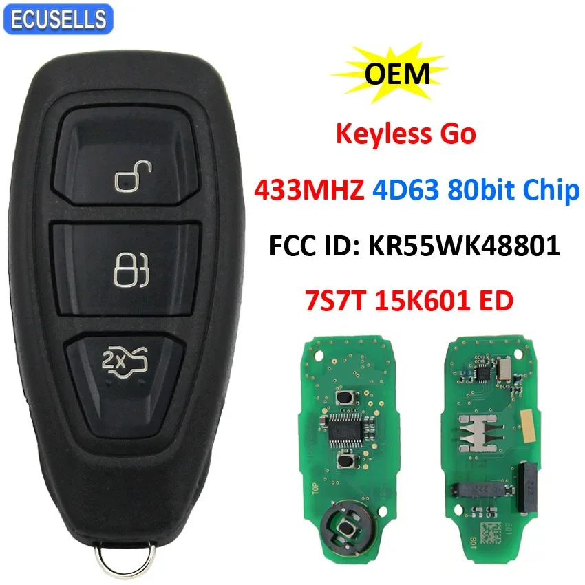Ecusells-Original-Smart-Remote-Key-433MHz-4D63-Chip-for-Ford-Focus ...