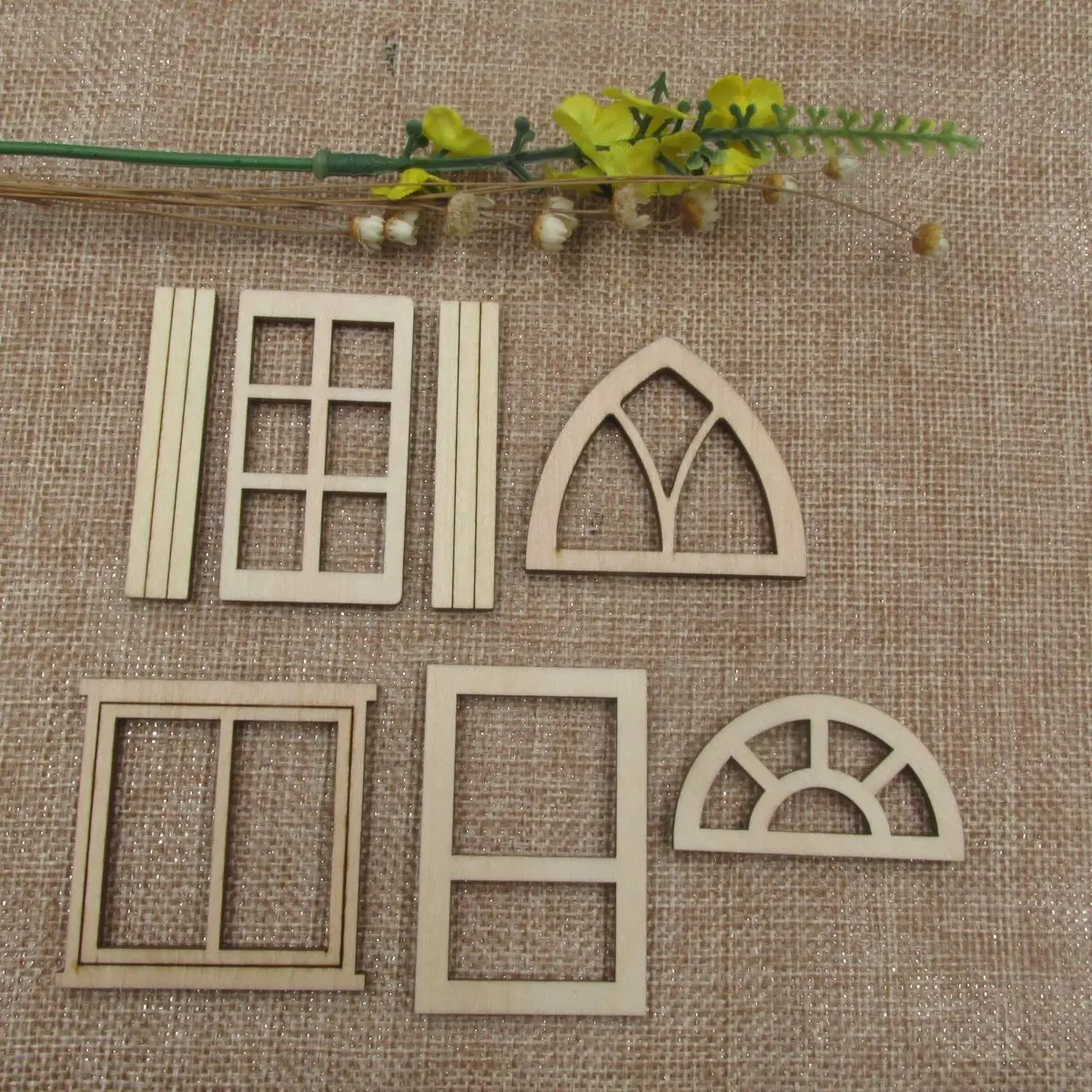 Windows Wood House Dolls | Fairy Garden Diorama | Wood House Crafts ...