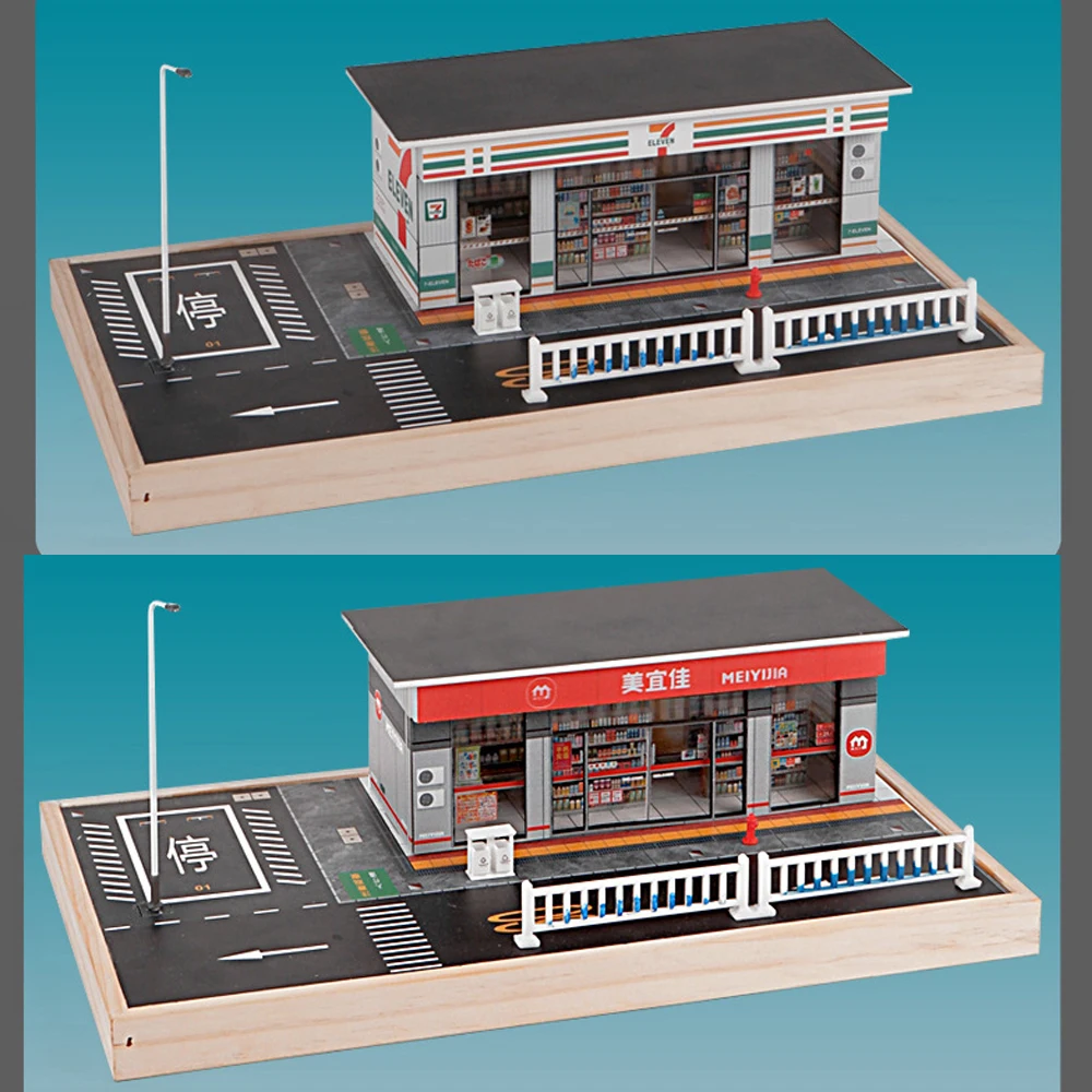 1-64-Scale-Simulate-Miniature-Convenience-Store-Street-View-Parking-Lot ...