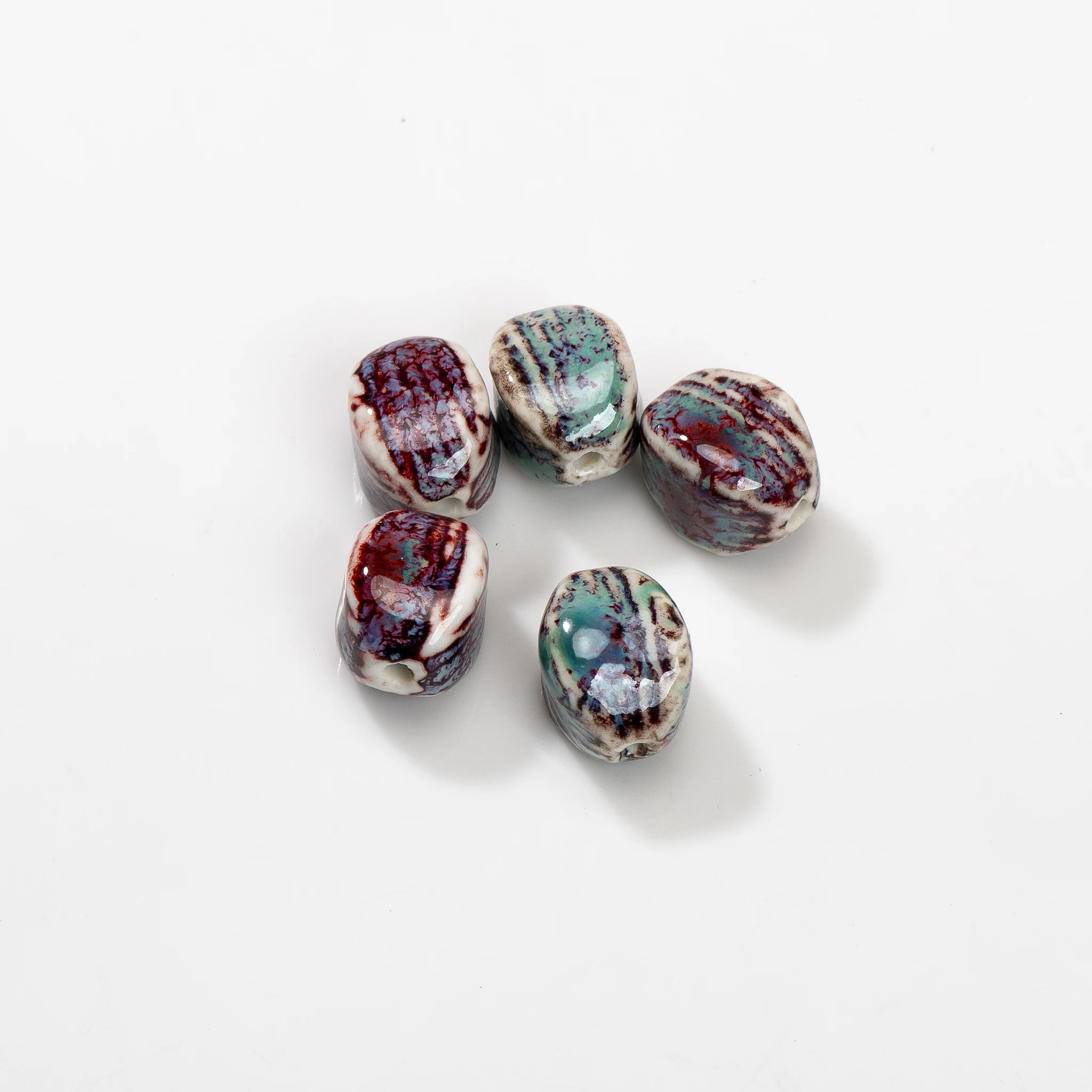 5pcs Large Quadrilateral Ceramic Beads 19x14mm, 2.5mm Hole, Unique ...