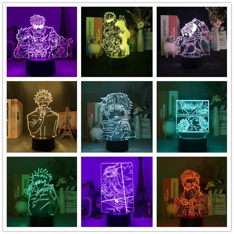 Jujutsu-Kaisen-Anime-Figura-Luzes-LED-Night-Satoru-Gojo-L-mpada-Dos ...