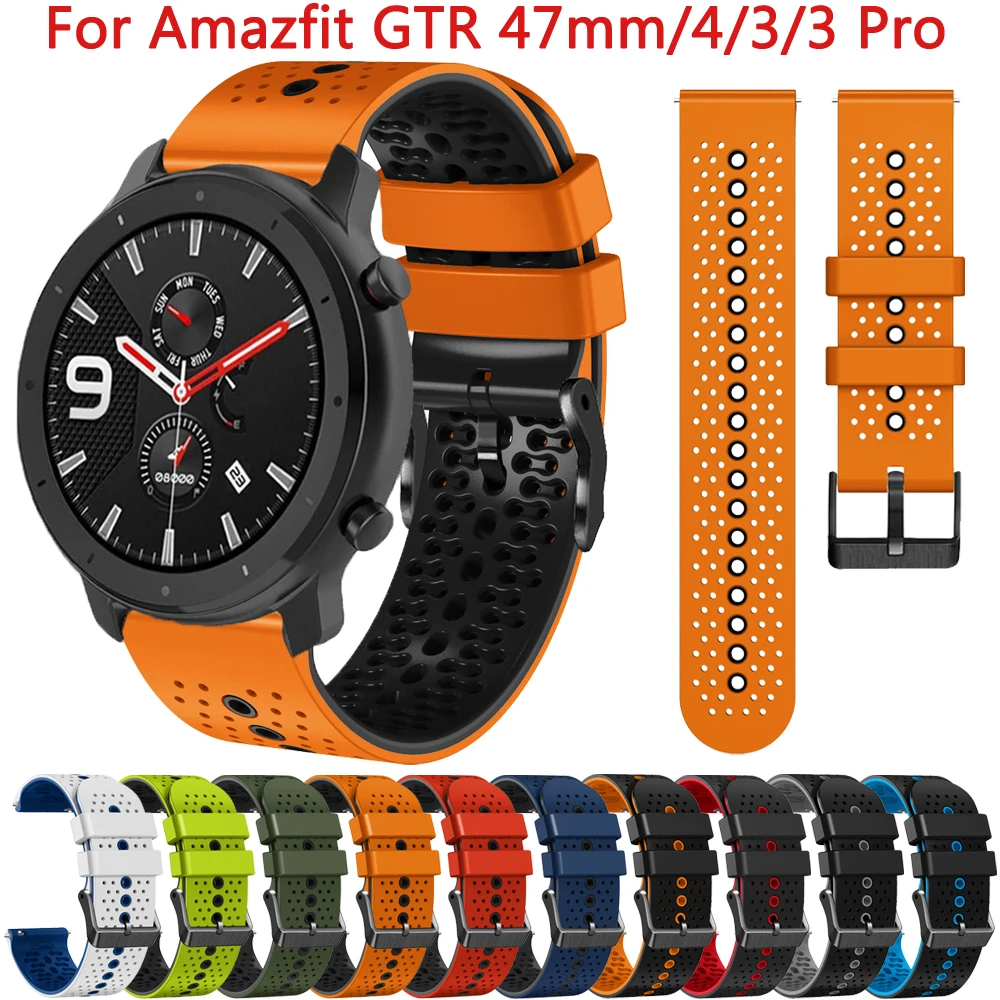 22mm-Strap-For-Xiaomi-Huami-Amazfit-GTR-47mm-Stratos-3-2-Silicone-Watch ...
