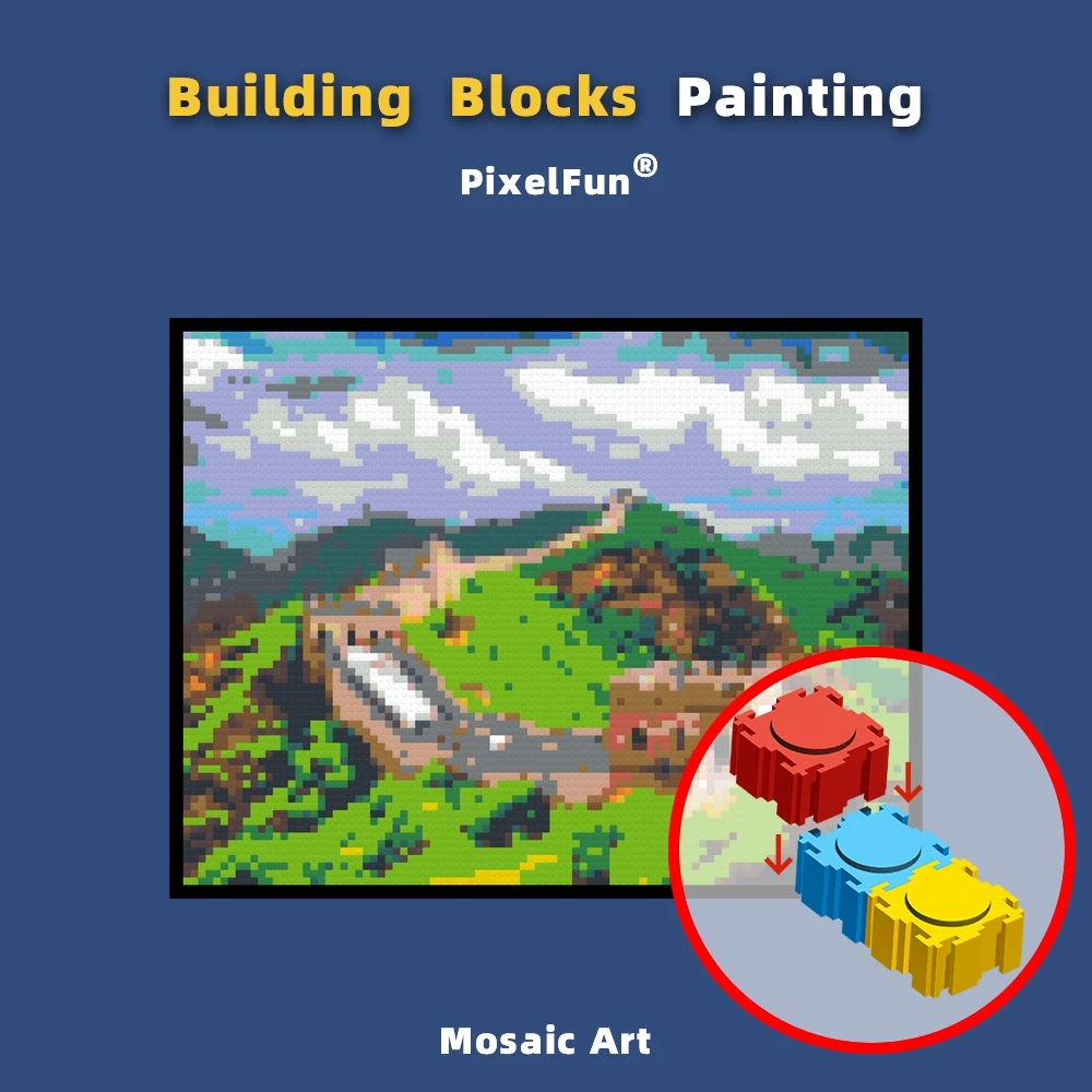 Majestic-Great-Wall-DIY-Building-Blocks-Painting-Mosaic-Pixels-Art ...