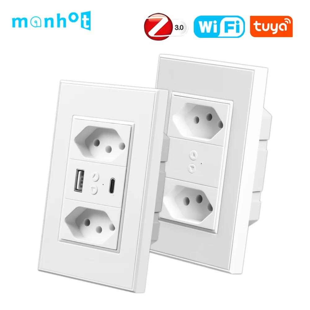 Tomada-USB-de-Parede-Tuya-Smart-Brasil-Tomada-Zigbee-WiFi-com-Porta-USB ...