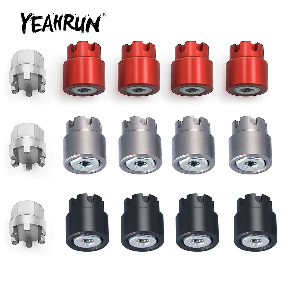 YEAHRUN-4Pcs-CNC-Aluminum-M2-Wheel-Nuts-Cap-Locking-Hubs-for-Axial ...