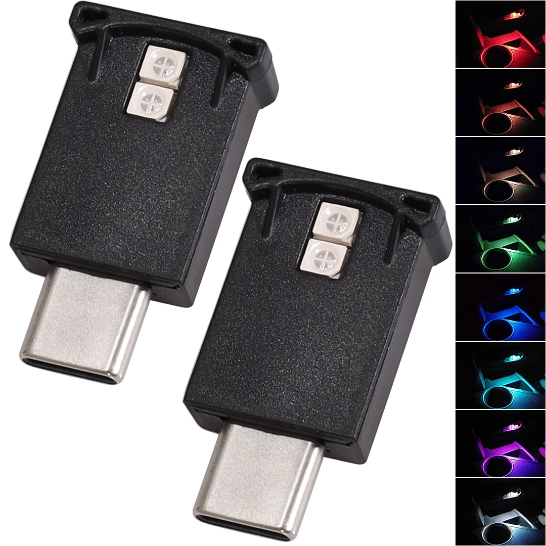 Lcyam-USB-Type-C-LED-Ambient-Light-8-Color-RGB-Car-Atmosphere-Night ...
