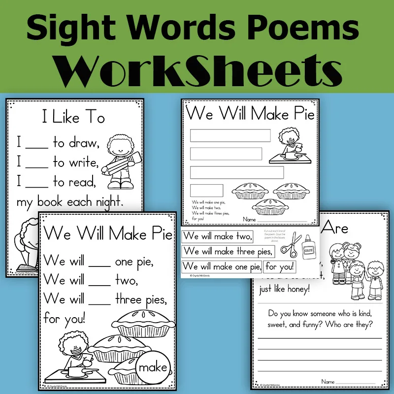 Learning English Grade 1 Sight Words Poems Simple Sentences Training 