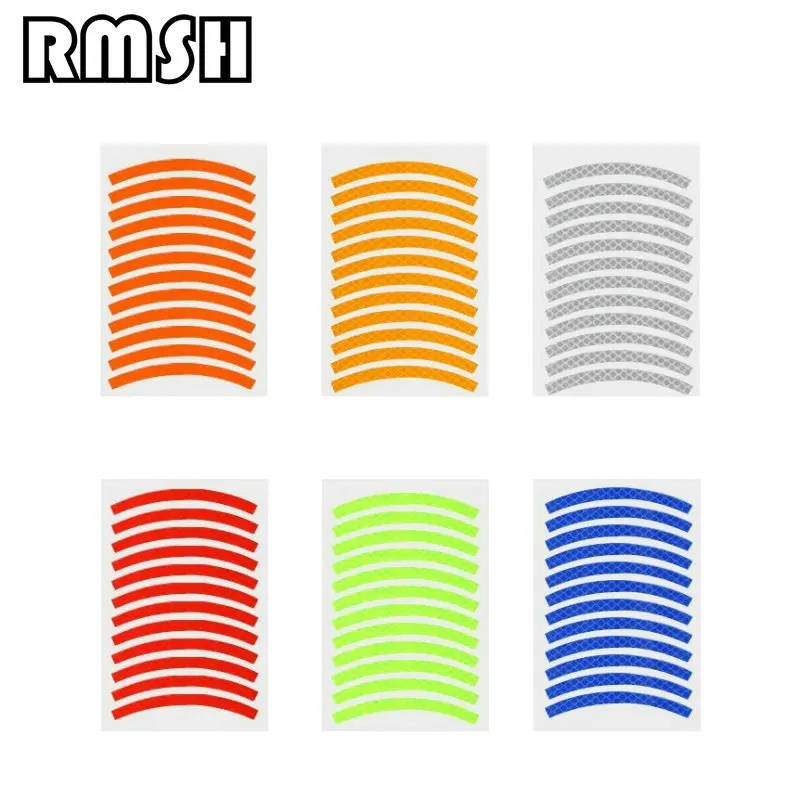 12 pieces/sheet Bicycle Reflective Stickers Rims Ttire Skateboard ...