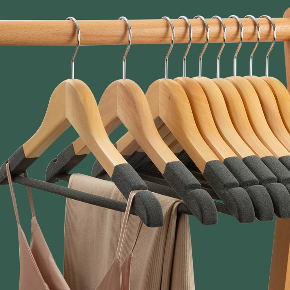 Retro-Wooden-Flocking-Hanger-Multifunctional-Drying-Rack-With-Rotated ...