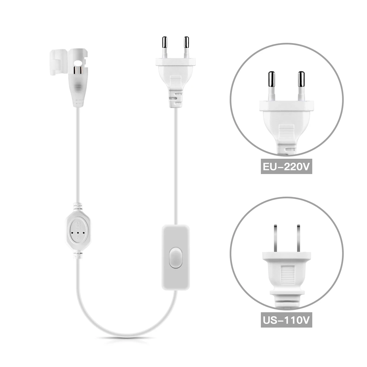 220V-110V-Cob-LED-Streifen-EU-Stecker-uns-Stecker-LED-Light-Tape-Clip ...