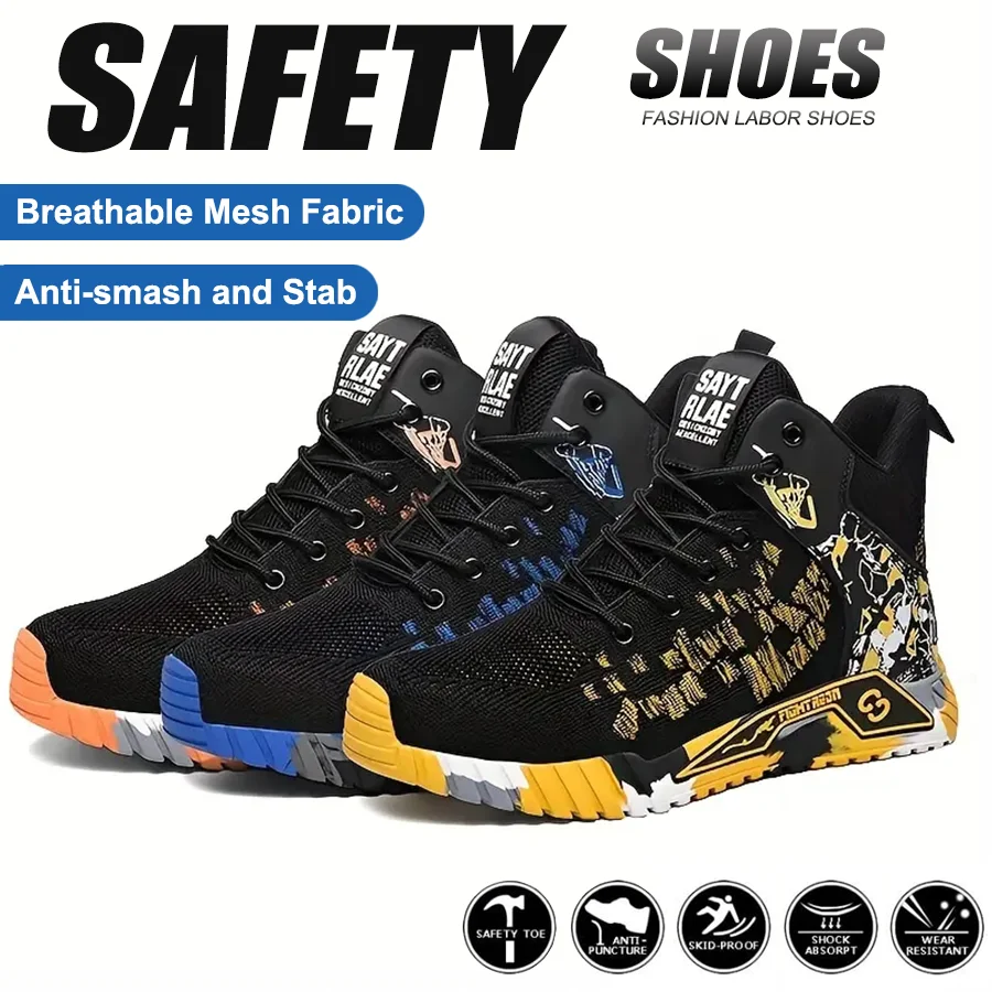 Indestructible Steel Toe Safety Shoes Anti-Puncture Men's Work Shoes ...