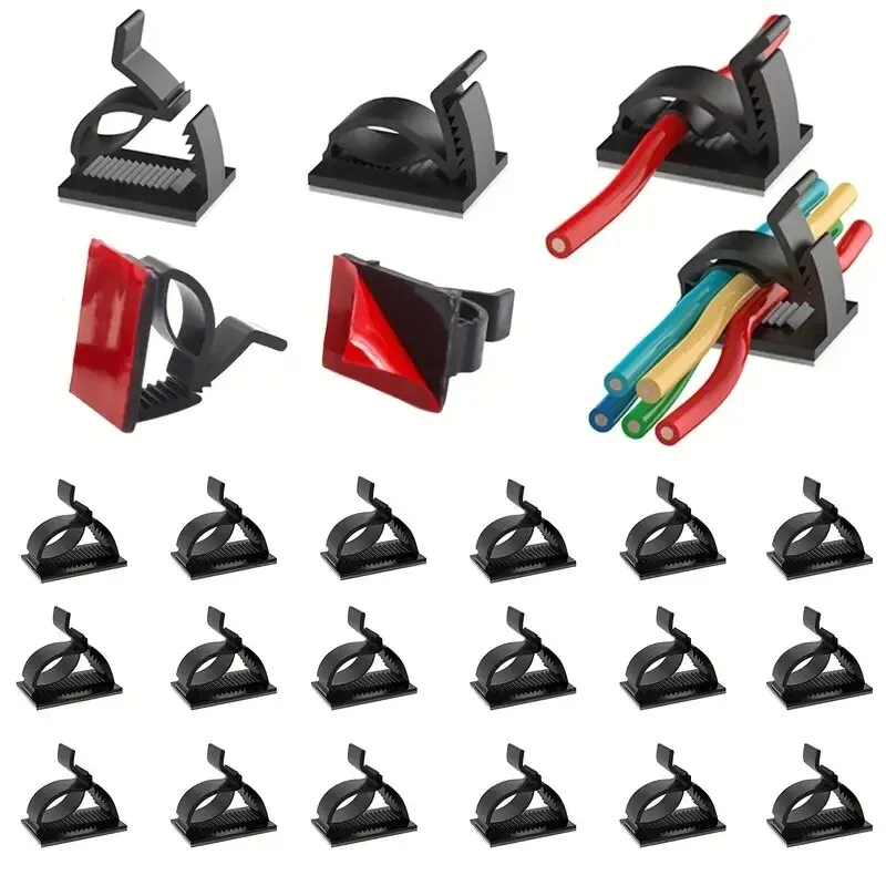 50pcs-Mini-Outdoor-Cable-Clips-With-Adhesive-Tapes-Light-Clips ...