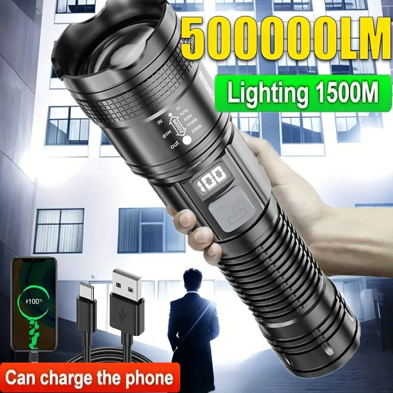 Super-Bright-Flashlight-Built-in-Battery-Rechargeable-LED-Flashlights ...