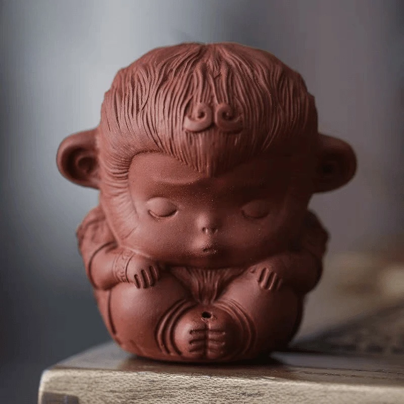 Cute Little Spirit Monkey Purple Clay Tea Pet Enthusiast, Home Tea Room ...
