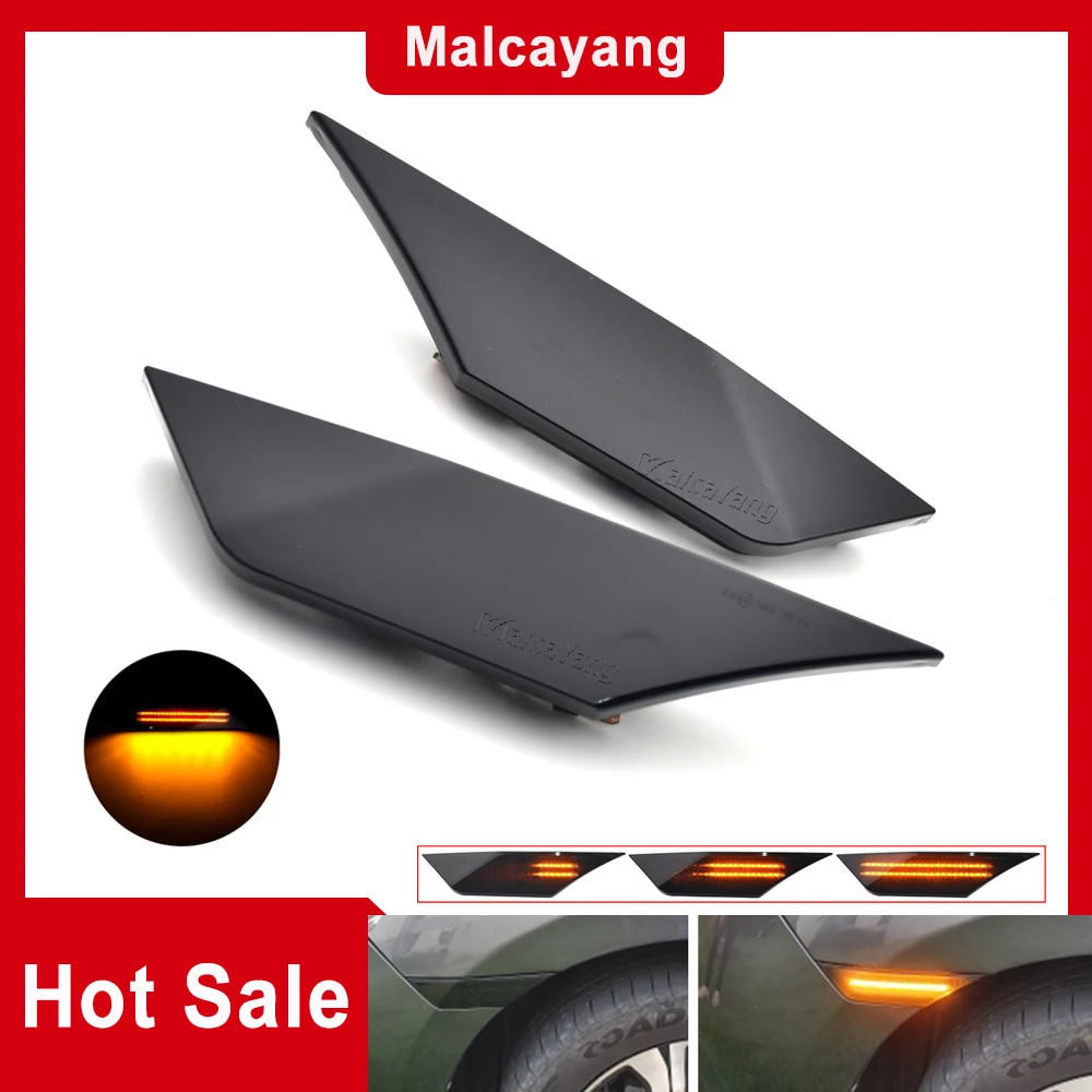 1Pair LED Dynamic Turn Signal Side Marker Light Blinker Indicator For ...