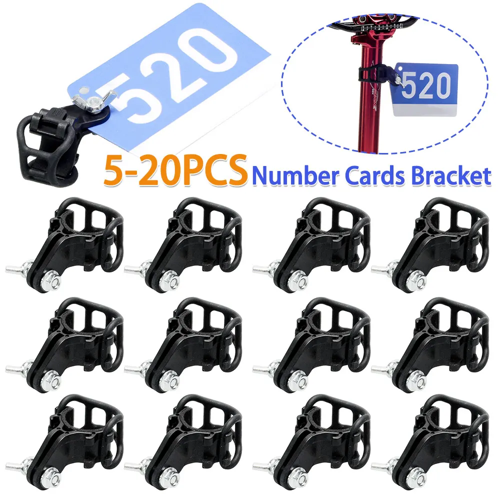 5-20PCS MTB Bike Triathlon Racing Number Plate Holder Clip For Road ...