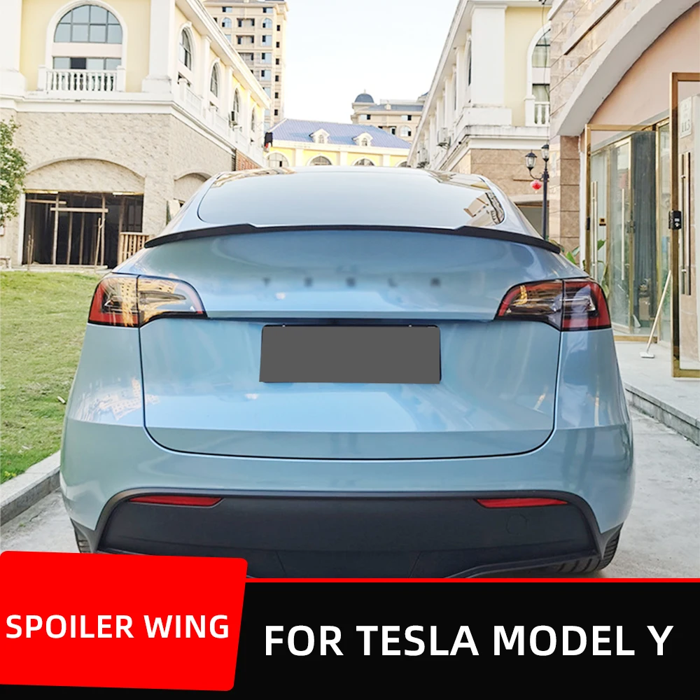 Carbon-Fiber-Rear-Trunk-Lid-Boot-Ducktail-Lip-Spoiler-For-Tesla-Model-Y ...