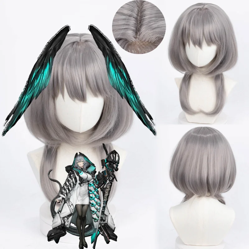 ND Ho'olheyak Cosplay Wig Game Arknights Cosplay Long Gray Wig Hair for ...