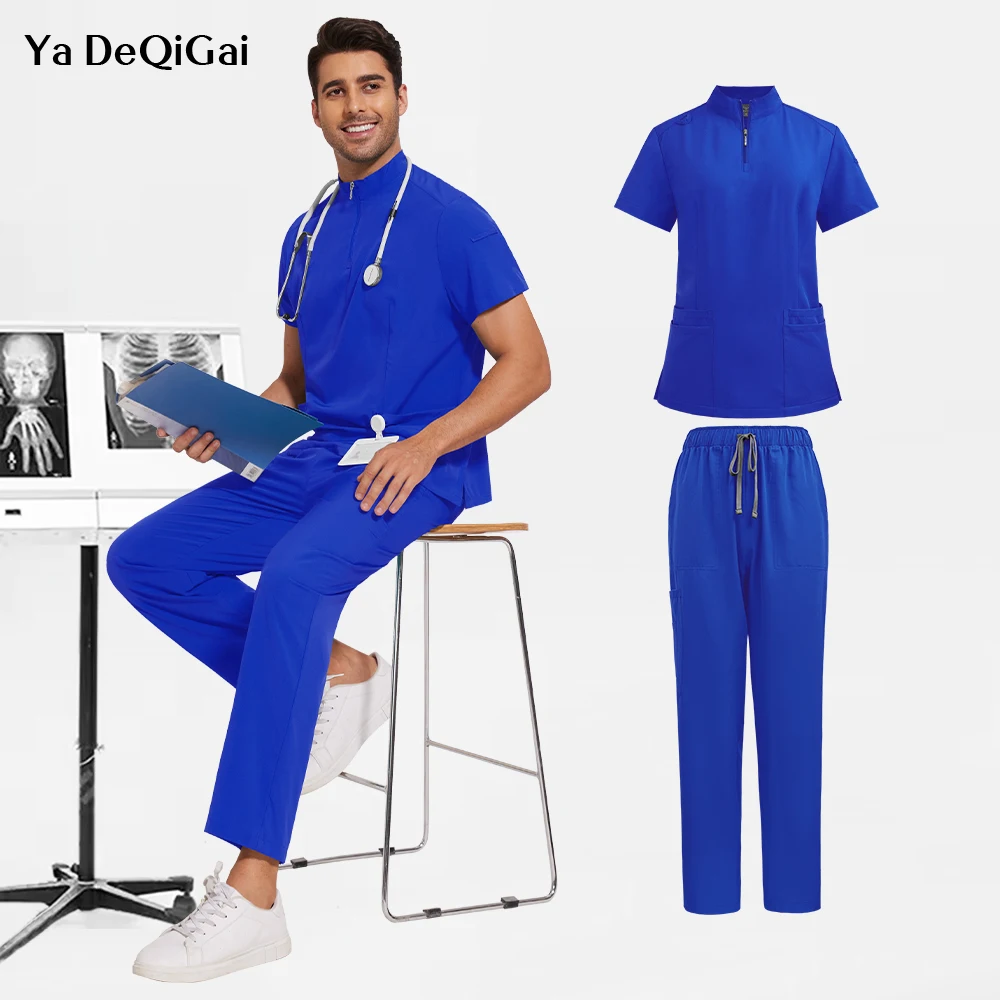 Royal Blue Clinical Workwear Medical Surgical Uniform Set Stretch ...