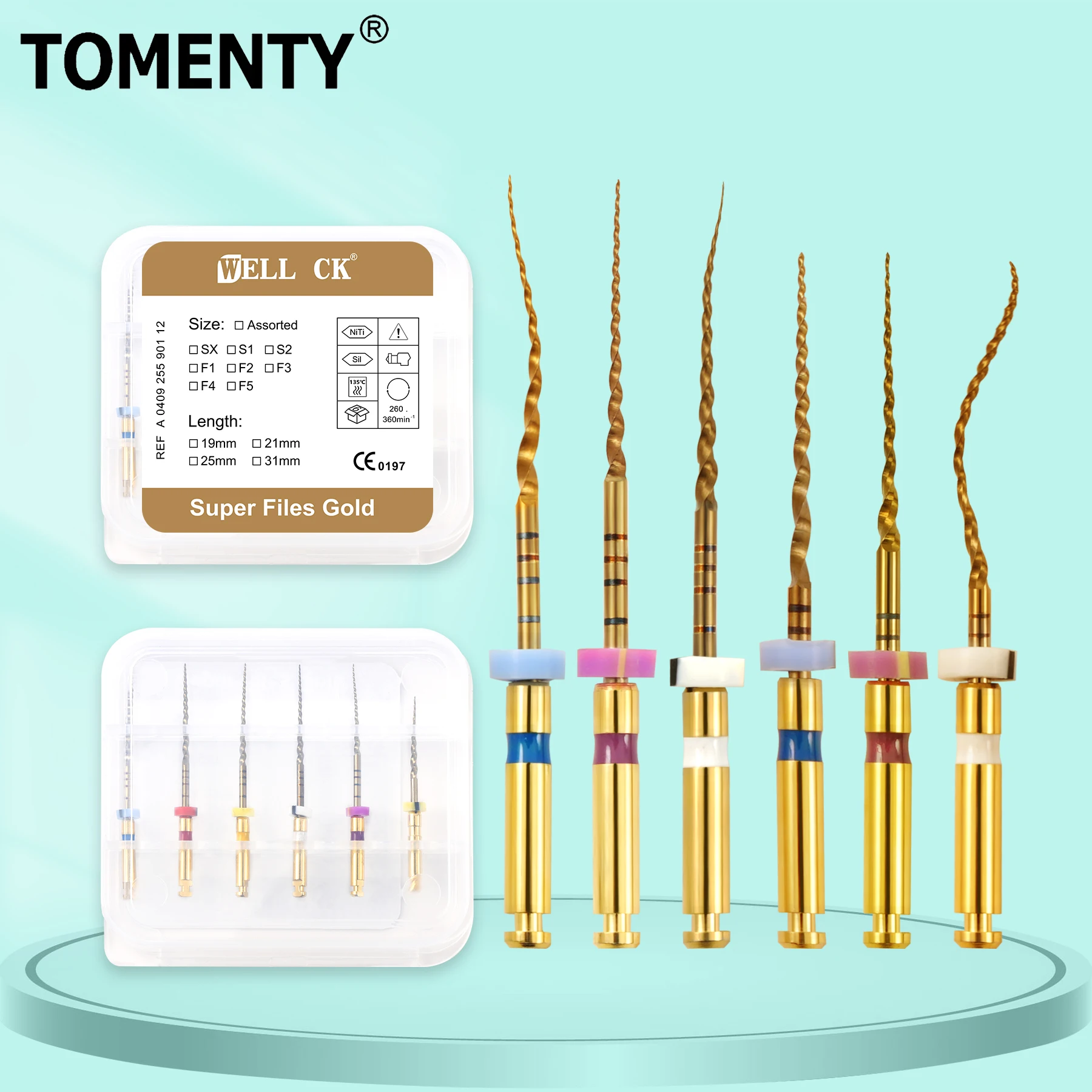 Lima de conducto radicular Dental, superlimas rotativas Endo doradas ...