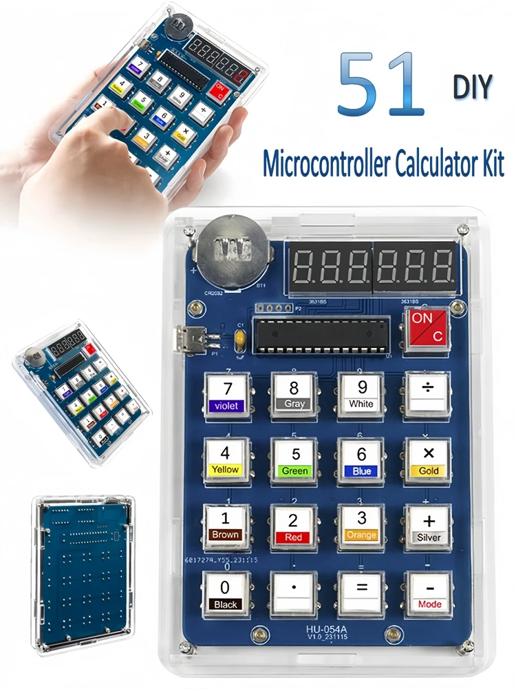 DIY-Microcontroller-Calculator-Kit-USB-Power-with-Button-Battery ...
