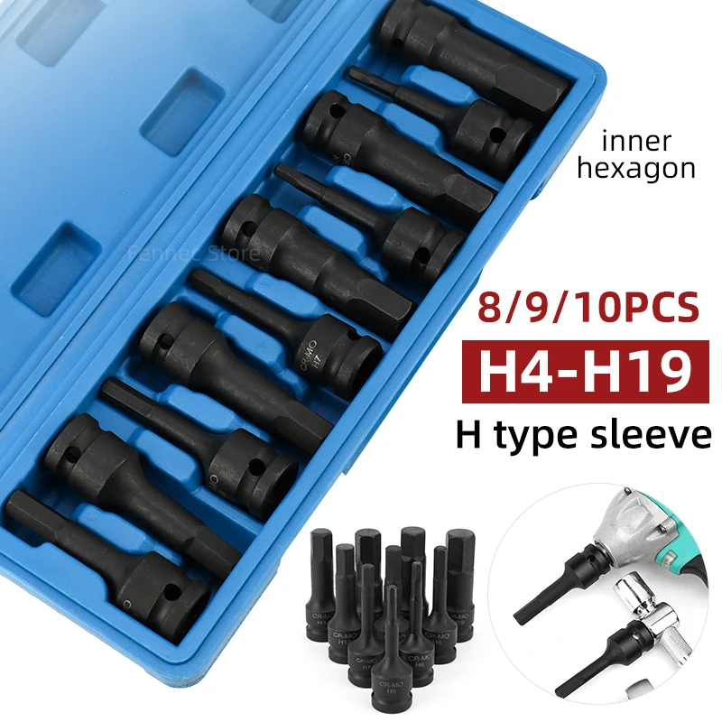 Impact-Hex-Driver-Bit-Set-1-2-Drive-Allen-Bit-Socket-Set-H-type-Sleeve ...