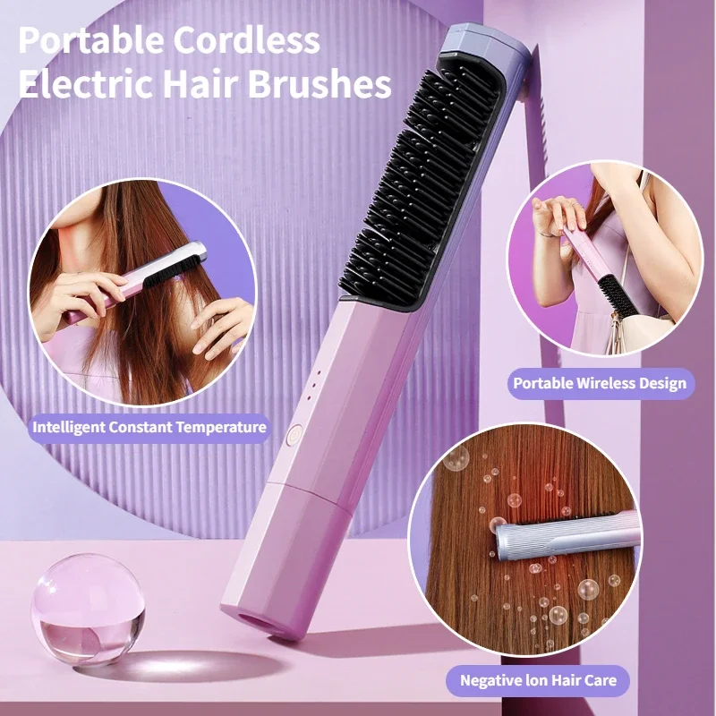 Portable-Electric-Hair-Brushes-Wireless-Hot-Comb-Hair-Brush-Negative ...