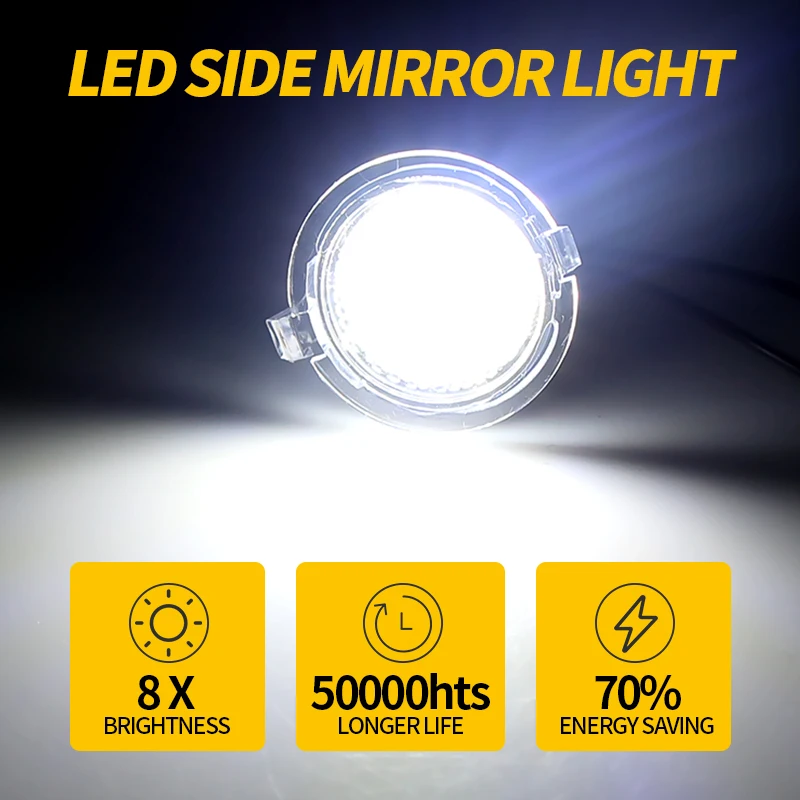 2PCS-LED-Under-Side-Mirror-Puddle-Lights-White-For-Ford-Edge-Mondeo ...